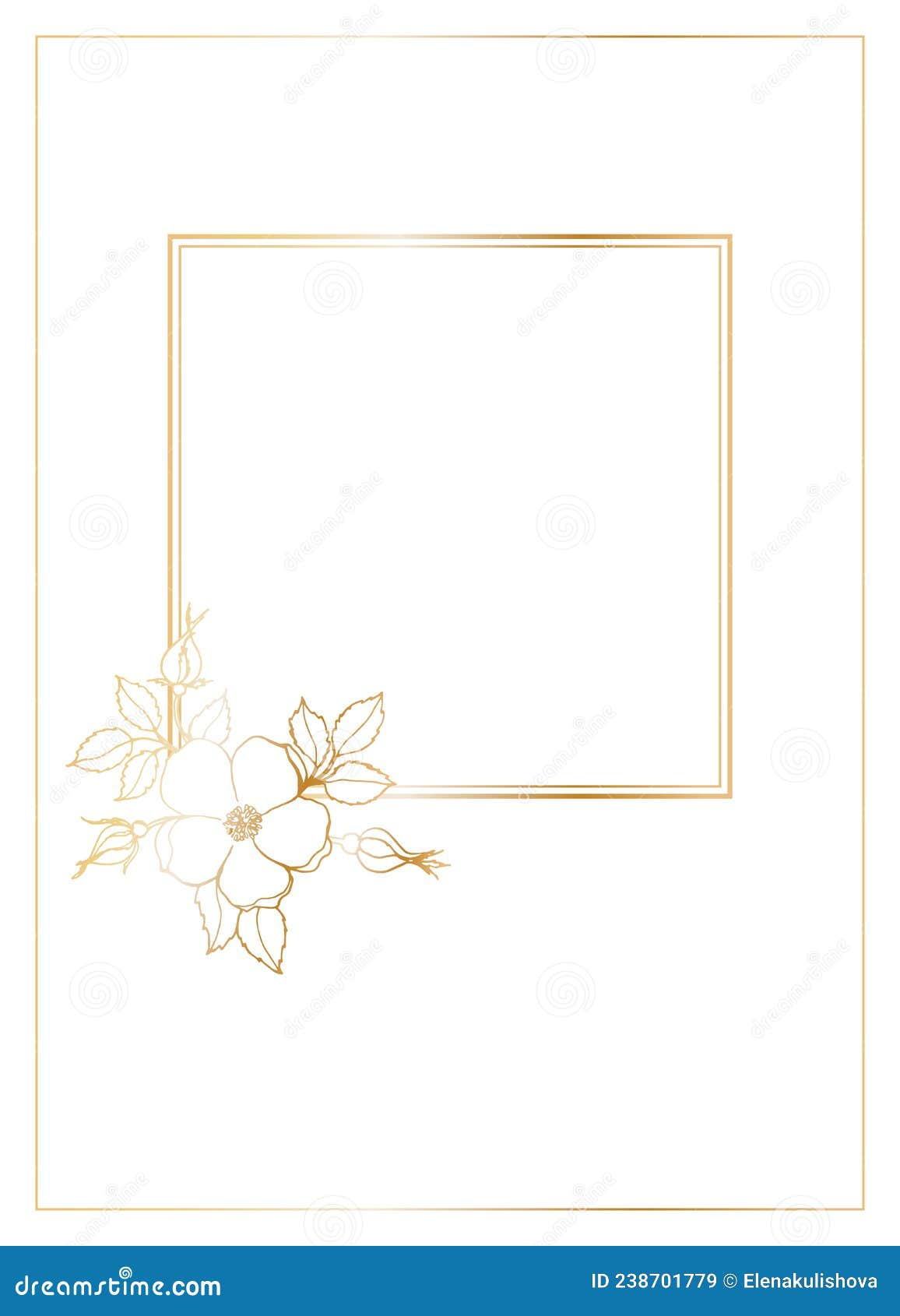 Rectangular Postcard Template with a Square Frame in the Center ...