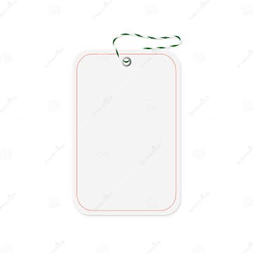 Rectangular Price Tag with Green String Stock Illustration ...