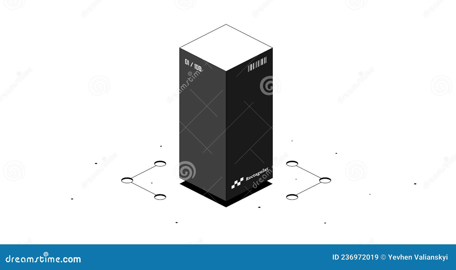 Rectangular Prism Mathematical Figure. Black and White Isometric 3d ...