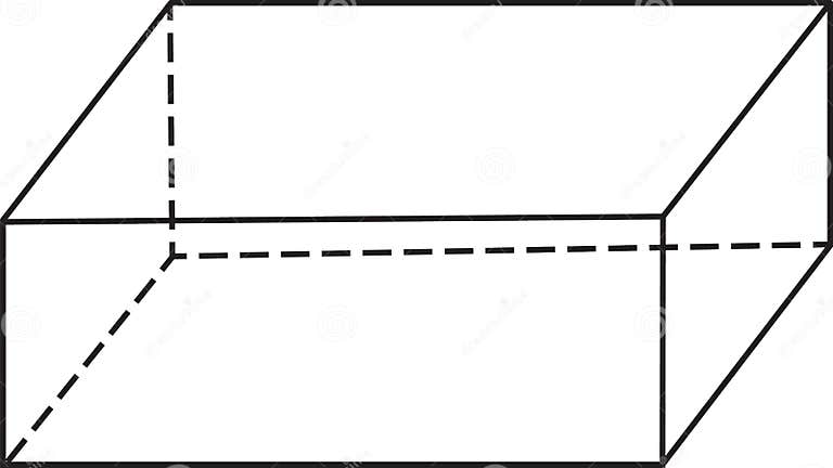 Rectangular Prism Outline Icon on White Background. Rectangular Prism ...