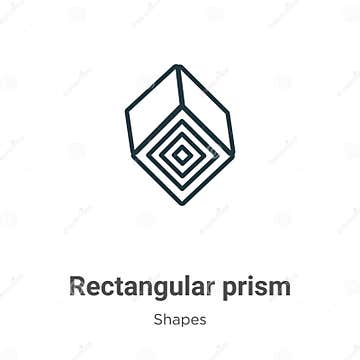 Rectangular Prism Outline Vector Icon. Thin Line Black Rectangular ...