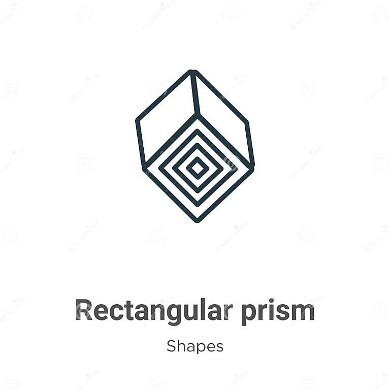 Rectangular Prism Outline Vector Icon. Thin Line Black Rectangular ...