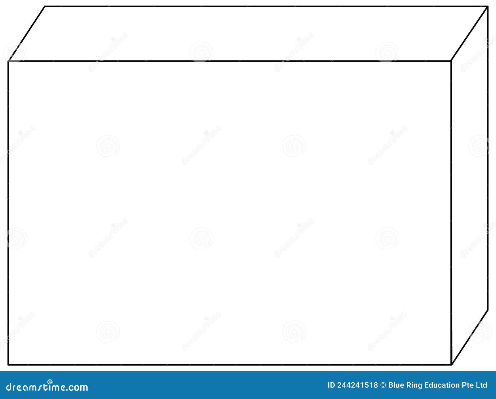 Rectangular Prism Shape Doodle Outline for Colouring Stock Vector ...
