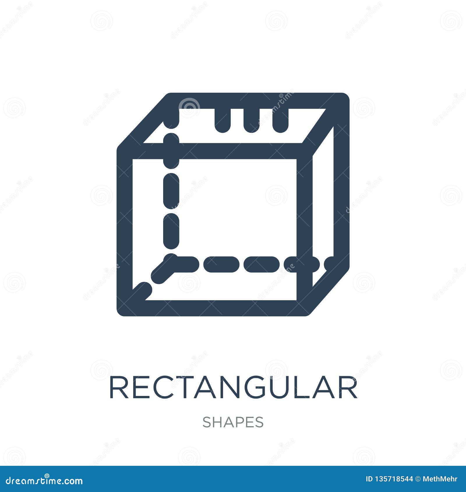 Rectangular Prism Volume Icon in Trendy Design Style. Rectangular Prism ...