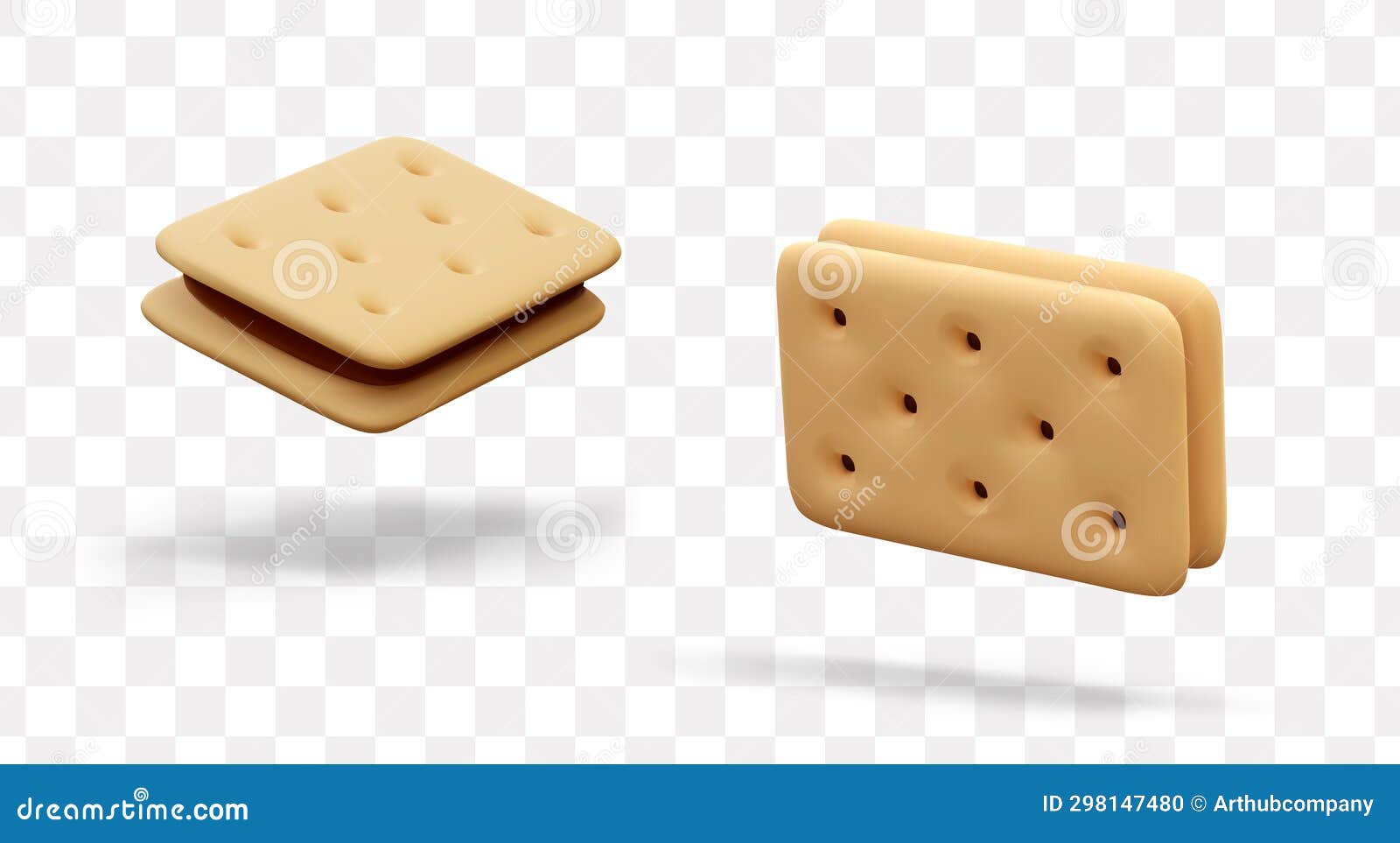 Rectangular Crispy Wafers With Cream Filling. Vector Illustration ...