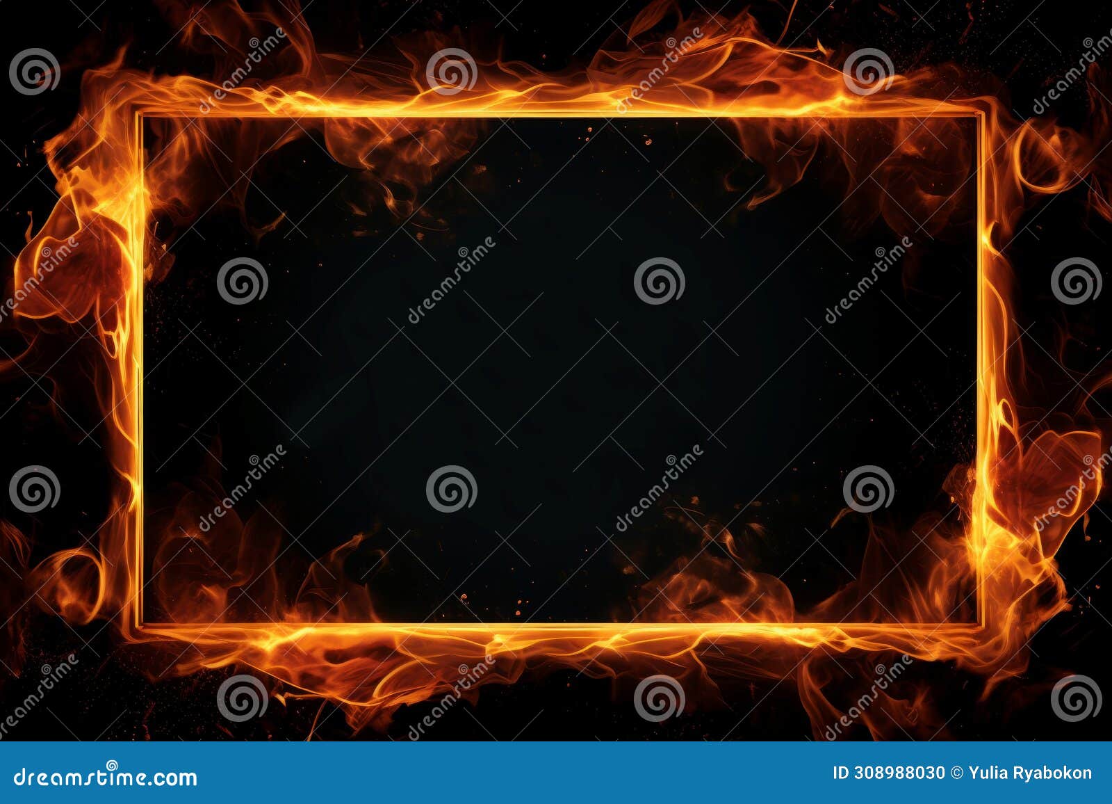 Rectangular Rectangle Fire Frame Simple. Generate Ai Stock Illustration ...