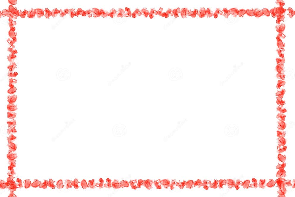 Rectangular Red Banner Frames, Borders, Painted on Transparent ...