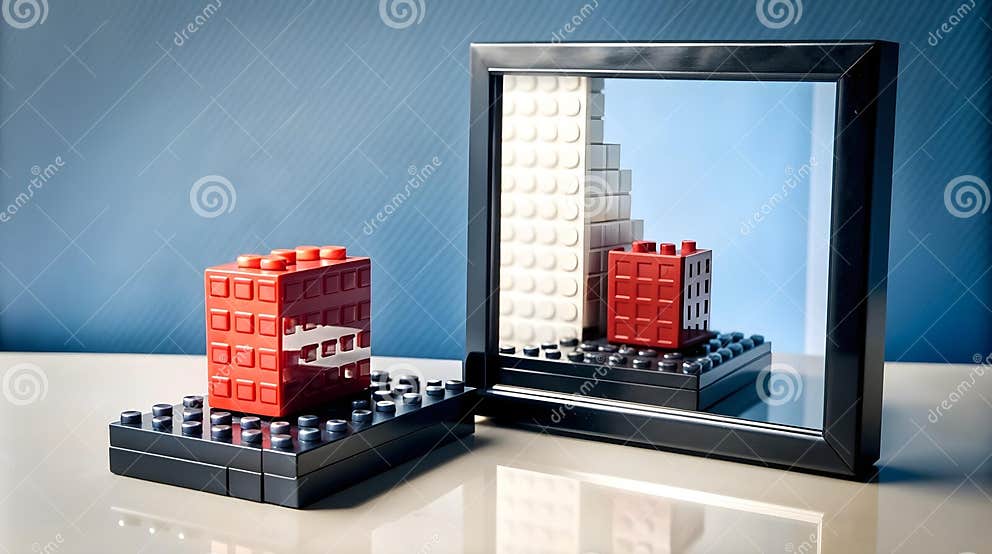 A rectangular red lego stock illustration. Illustration of realistic ...