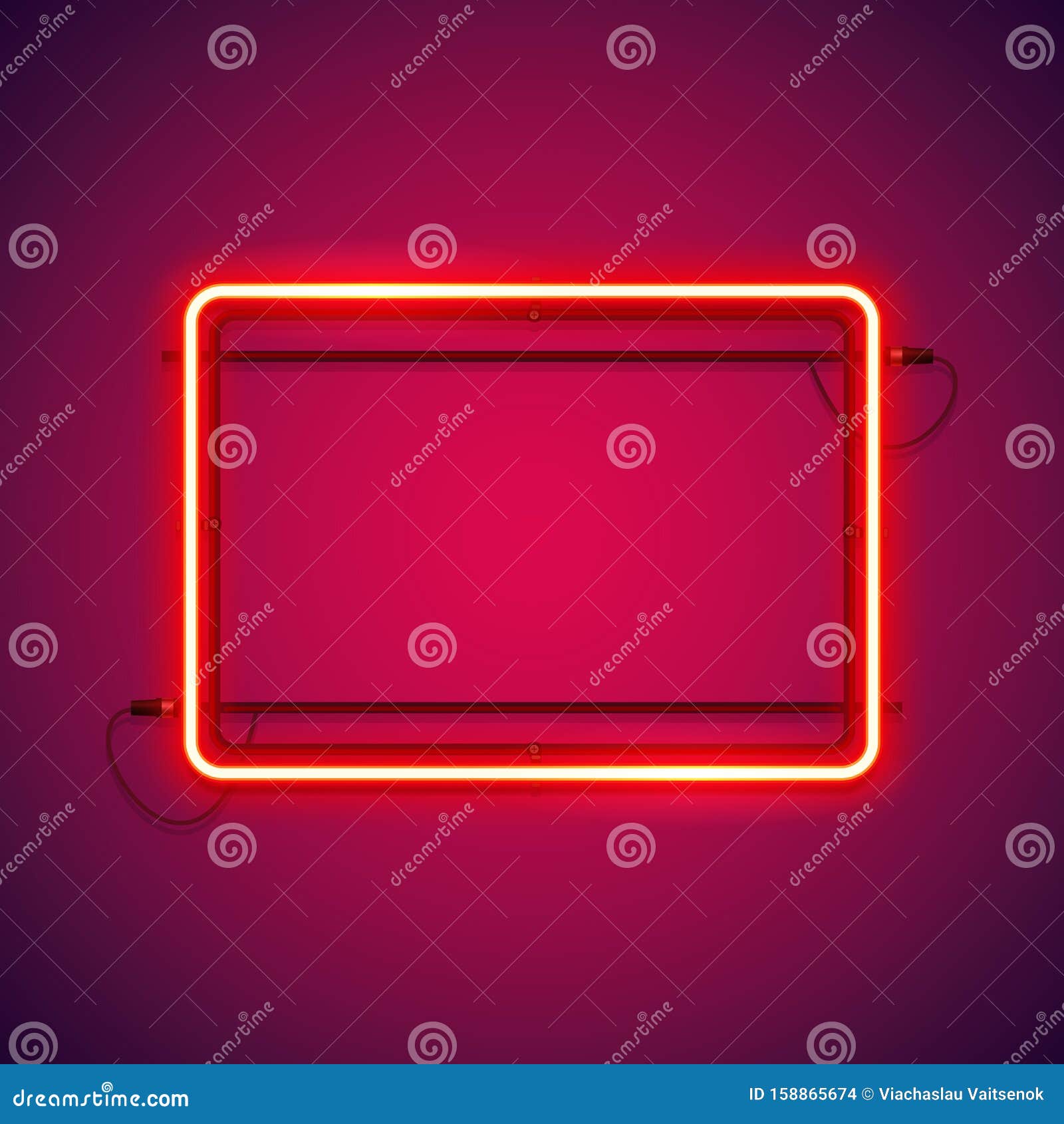 Rectangular Red Neon Frame stock vector. Illustration of banner - 158865674