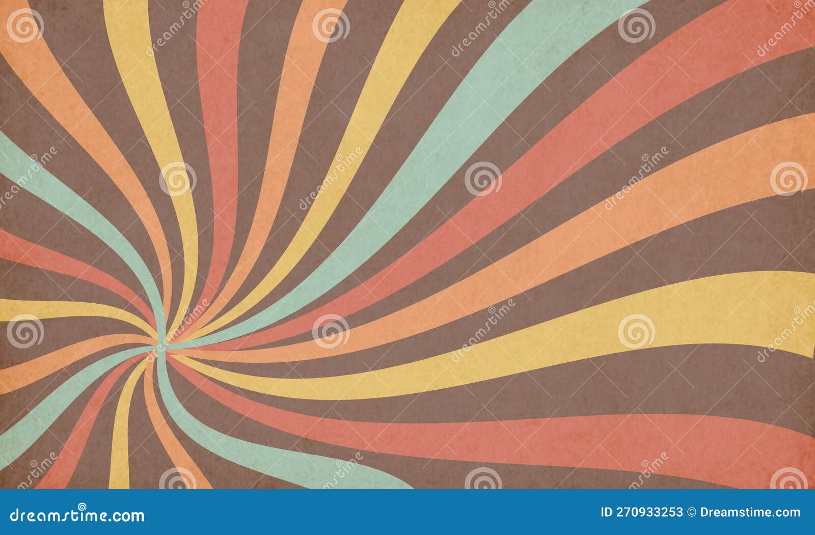 Rectangular Retro Poster Background 1970 Hippie Colors. Simple Old ...