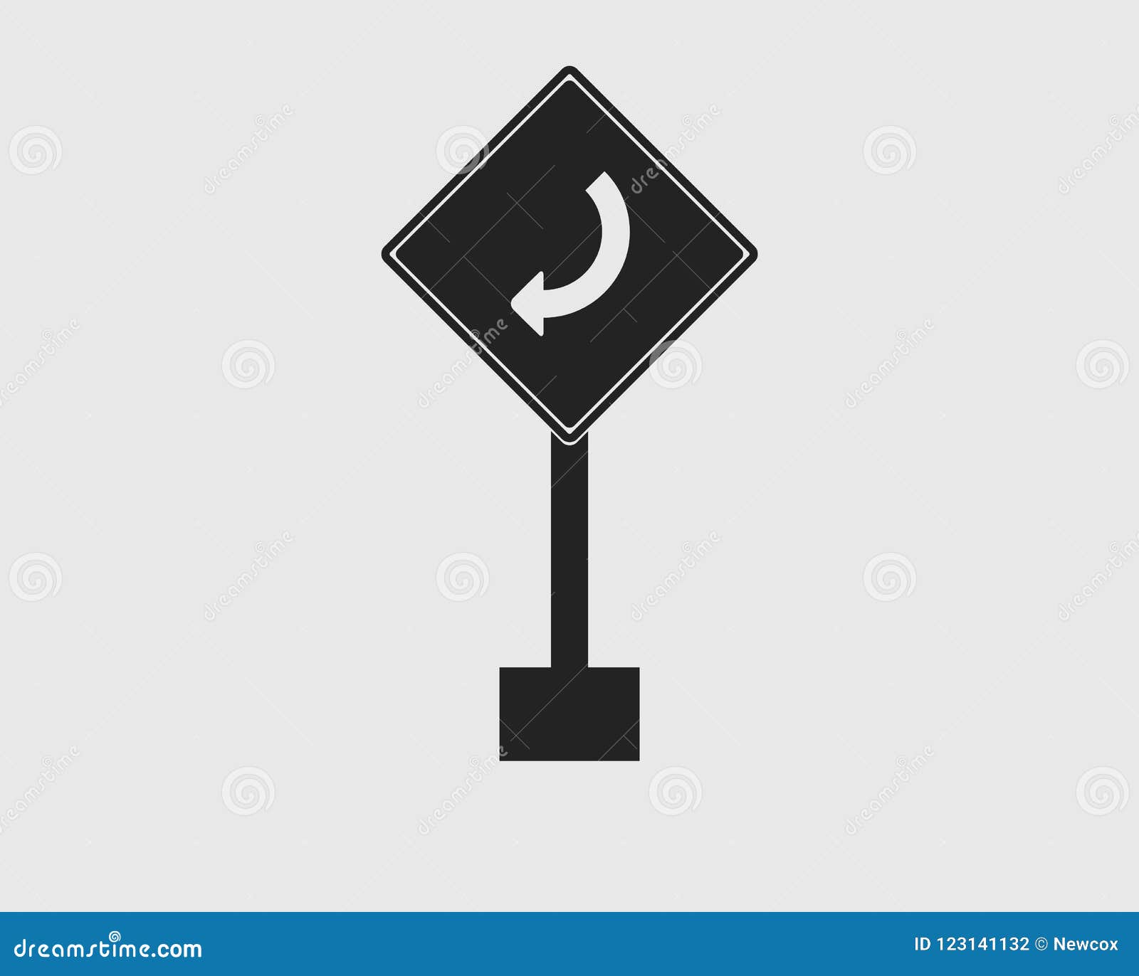Rectangular Right Turn Arrow Sign Icon of Highway Stock Vector ...