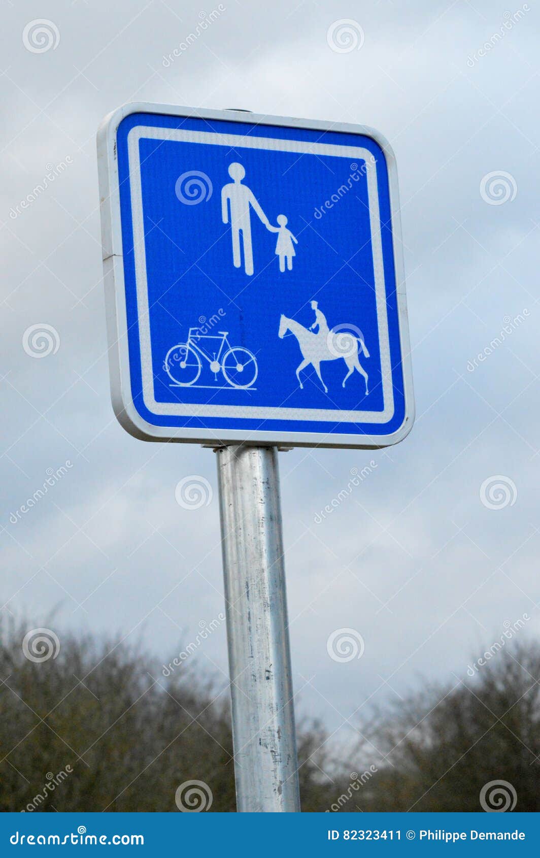 Rectangular Road Sign for Pedestrian Access Stock Image - Image of ...
