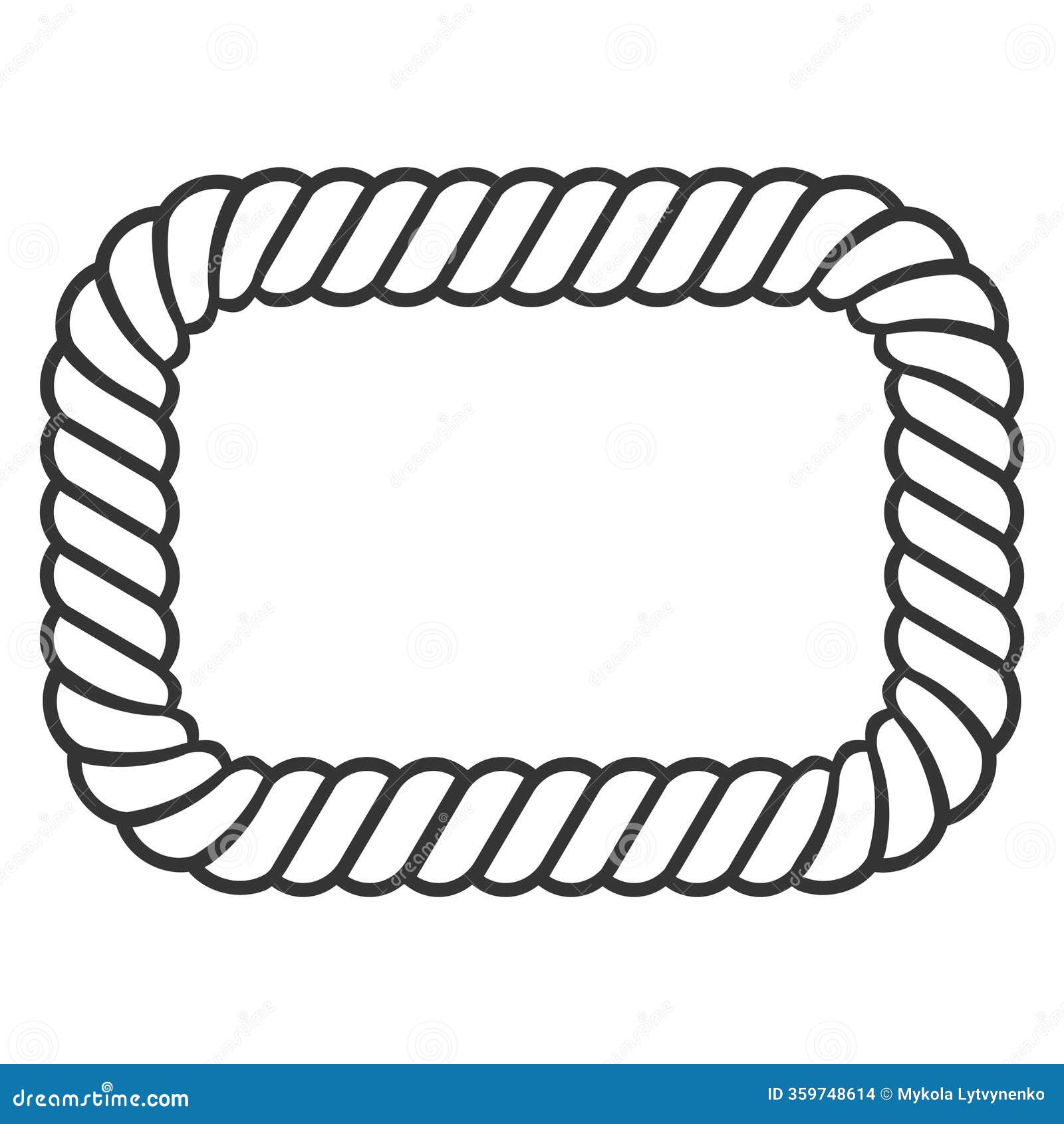 Rectangular Rope Frame Border, Cord Thread Cable Twine Frame Stock ...