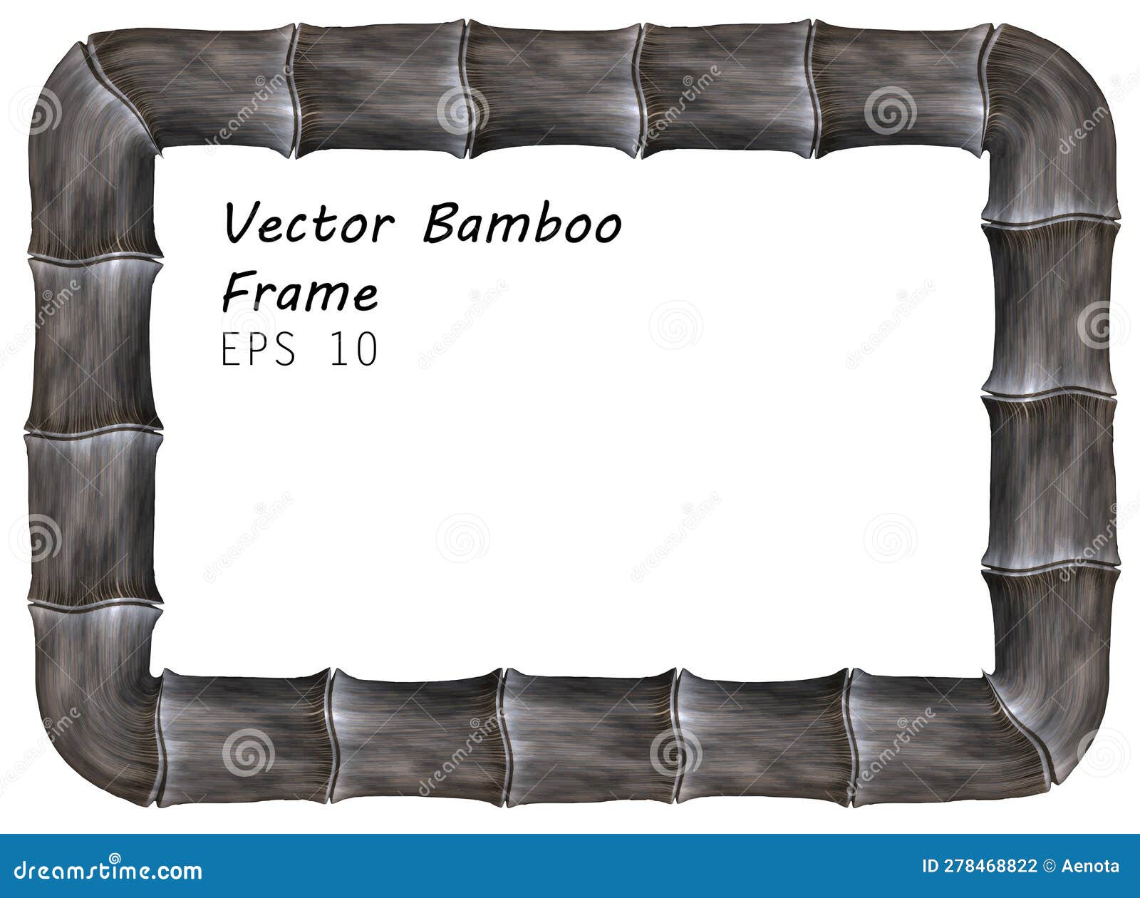 Rectangular Rotund Bamboo Frame Stock Vector - Illustration of bamboo ...