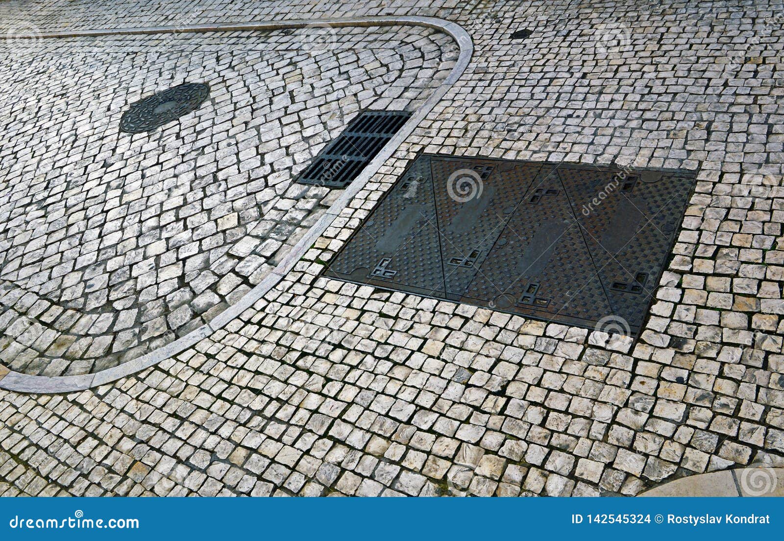 Rectangular Hatches Of The Lattice Of The Drainage System. Stock Image ...