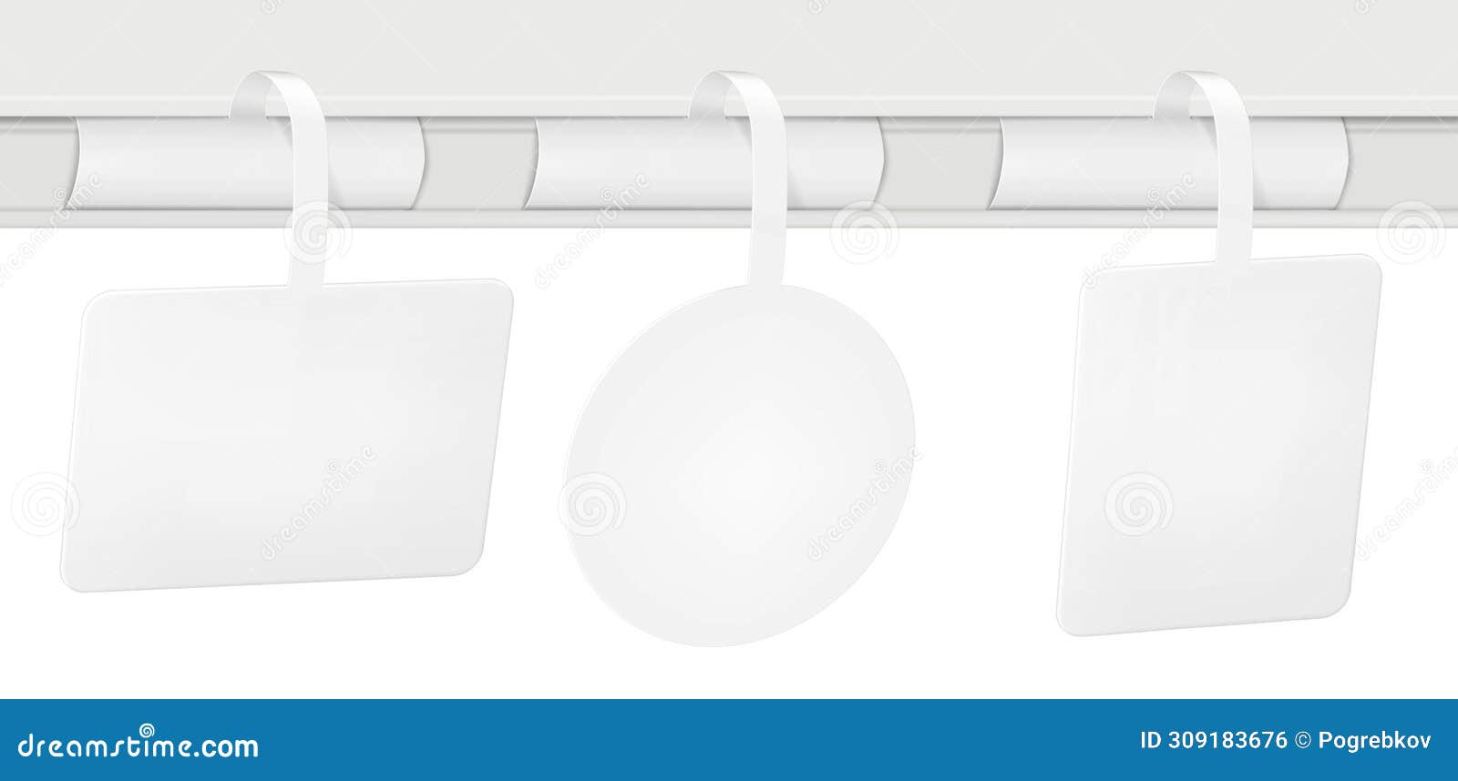 Rectangular Dangler Hanging From Ceiling Realistic Mockup On ...