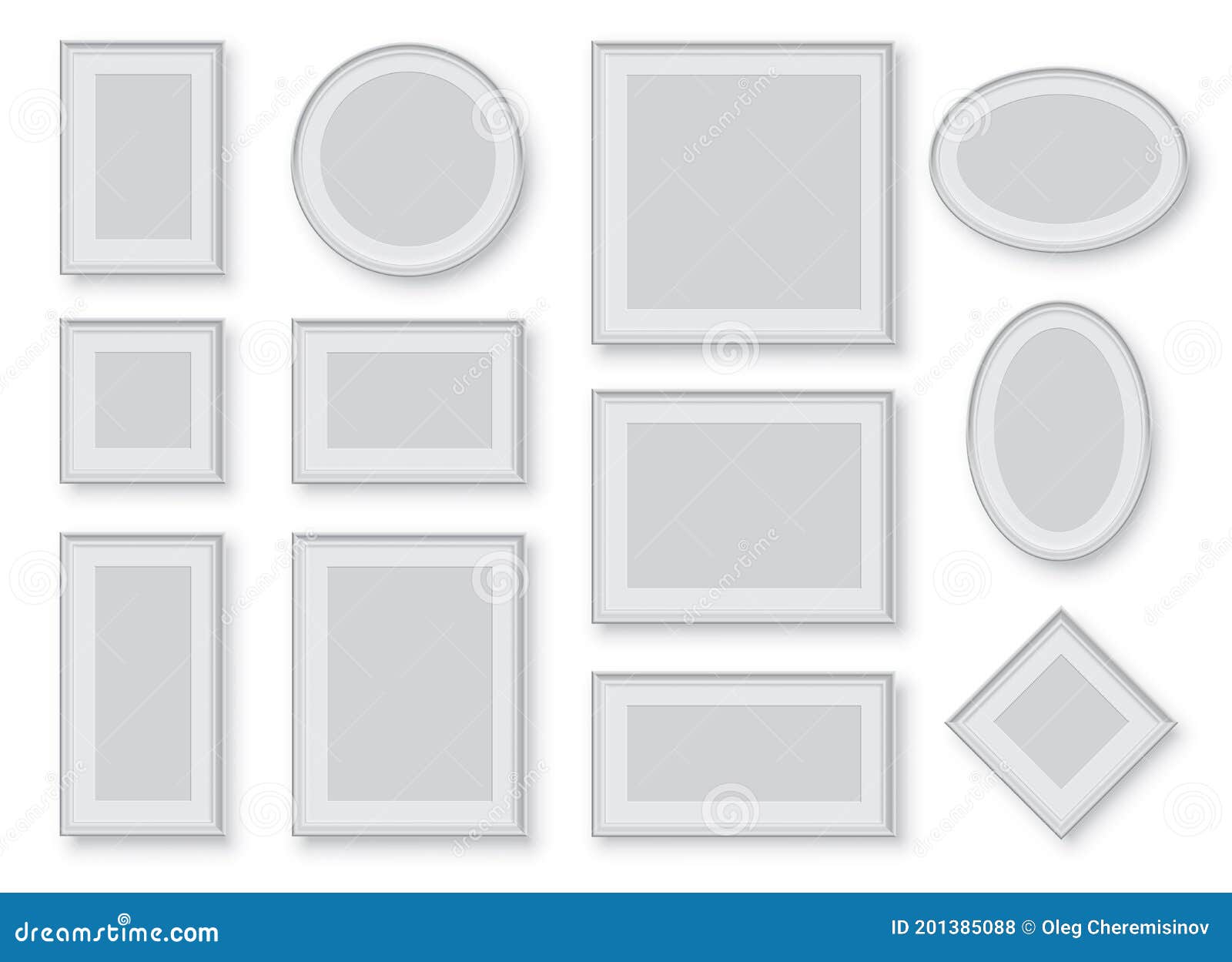 Rectangular and Round White Photo or Picture Frames in Different ...