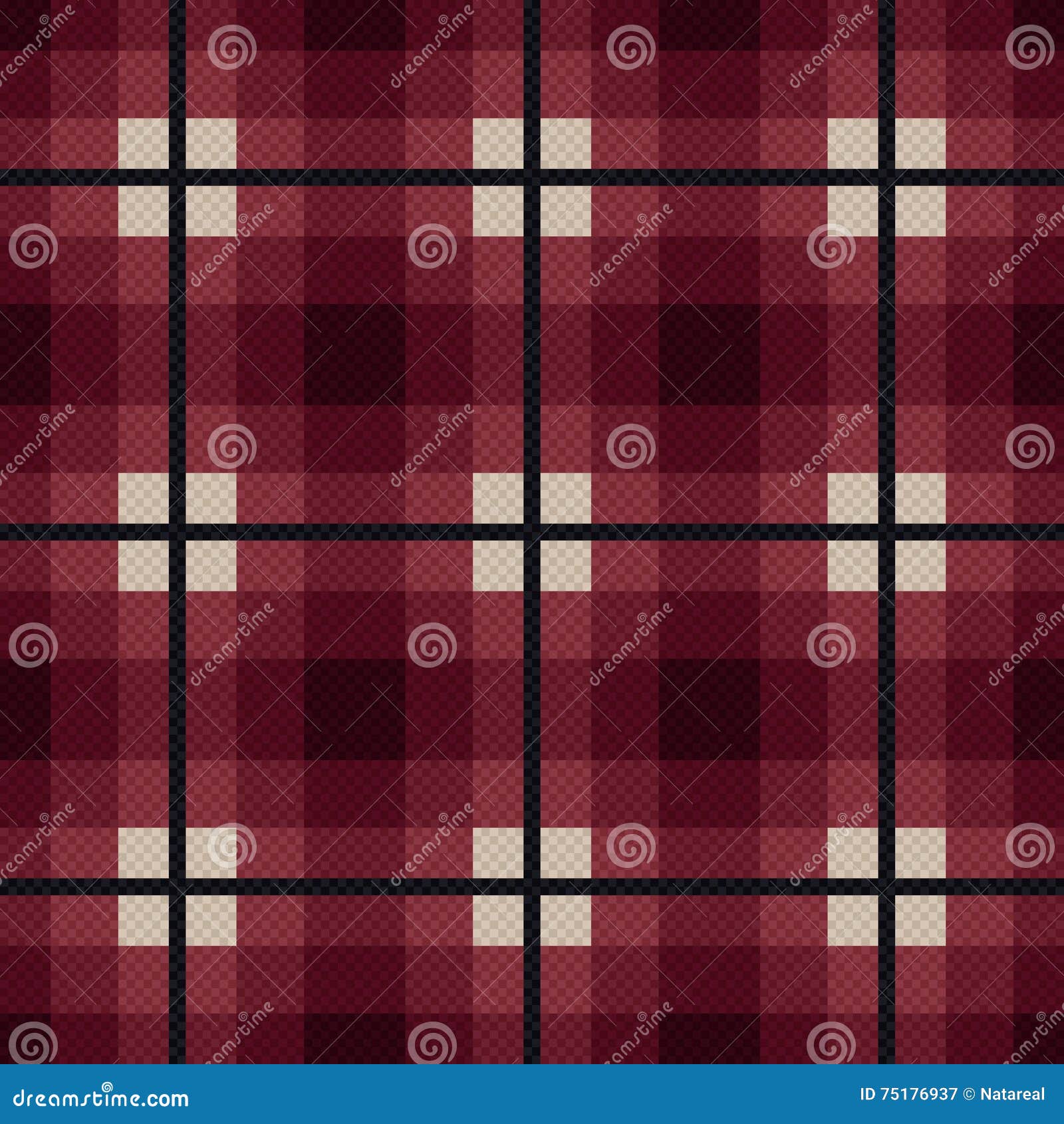 Rectangular Seamless Fabric Pattern in Red and Gray Stock Vector ...