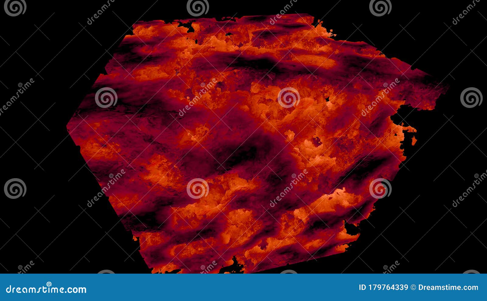Rectangular Section of Volcanic Active Rock, Lava, 3d Rendering Stock ...