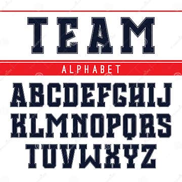 Rectangular Serif Font in the Style of College Stock Vector ...