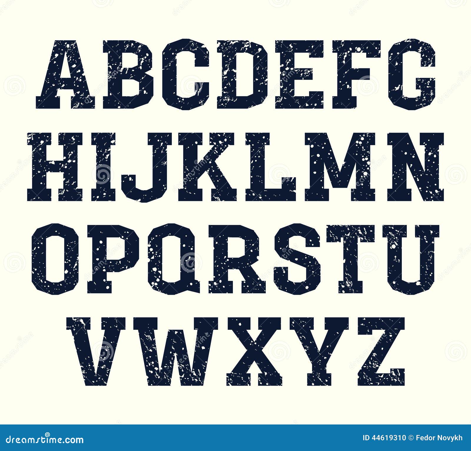 Rectangular Serif Font in the Style of College Stock Vector ...