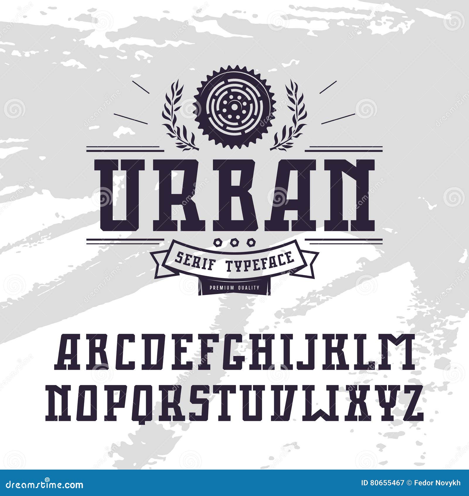 Rectangular Serif Font in Urban Style Stock Vector - Illustration of ...