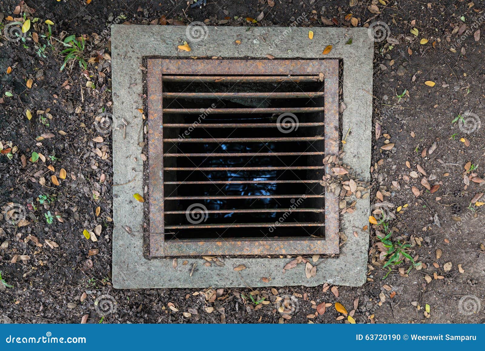 Rectangular Sewer with a Rust and Holes Stock Photo - Image of ...