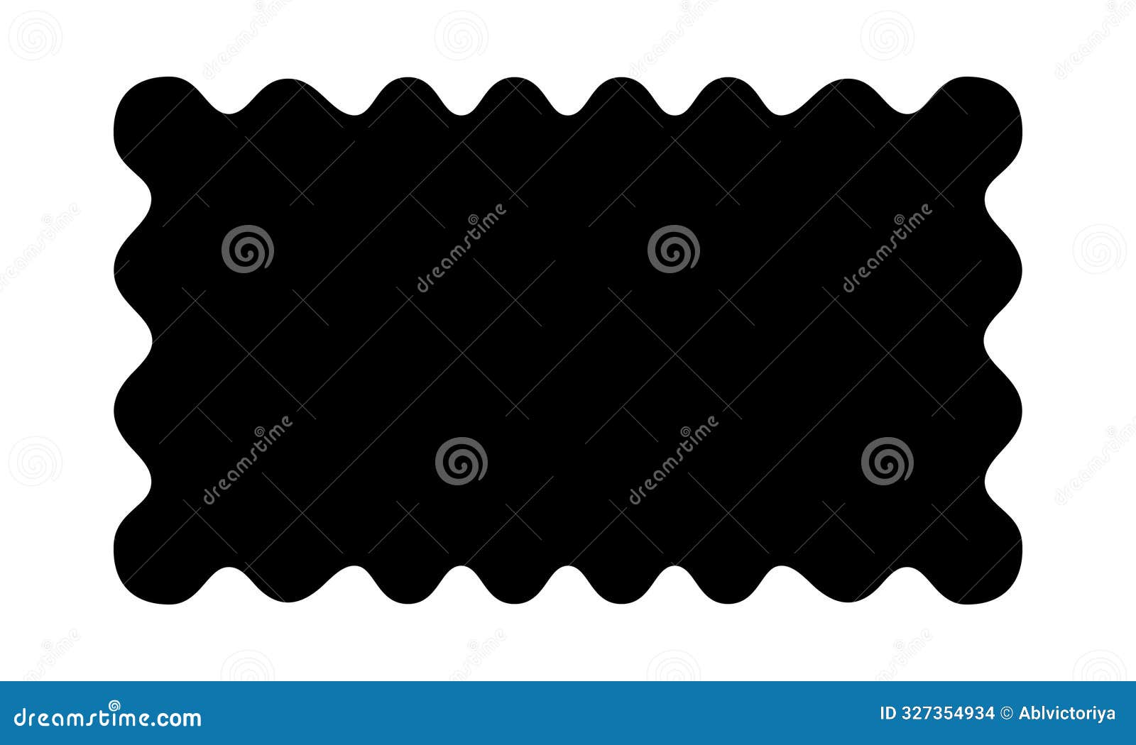 Rectangular Shape with Wavy Borders. Scalloped Rectangle Stock ...