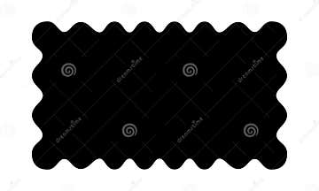 Rectangular Shape with Wavy Borders. Scalloped Rectangle Stock ...