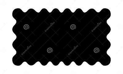 Rectangular Shape with Wavy Borders. Scalloped Rectangle Stock ...