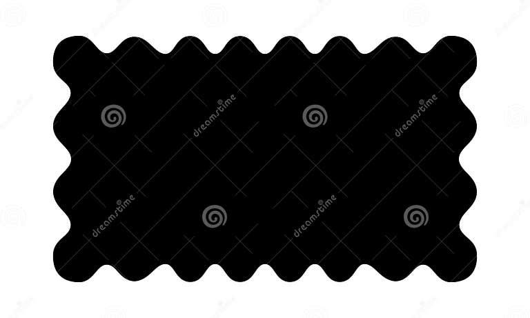 Rectangular Shape with Wavy Borders. Scalloped Rectangle Stock ...
