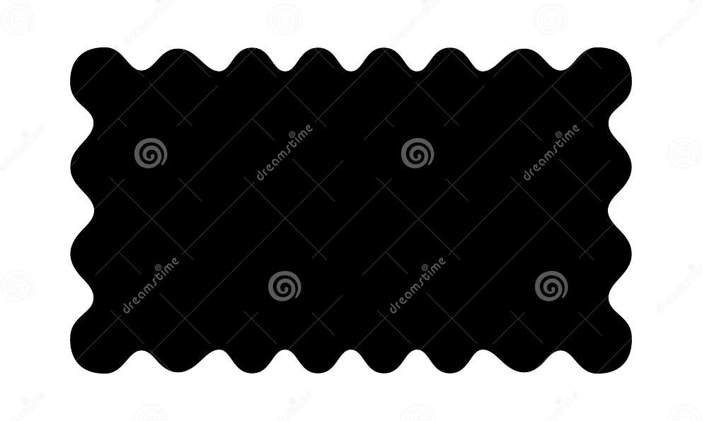 Rectangular Shape with Wavy Borders. Scalloped Rectangle Stock ...