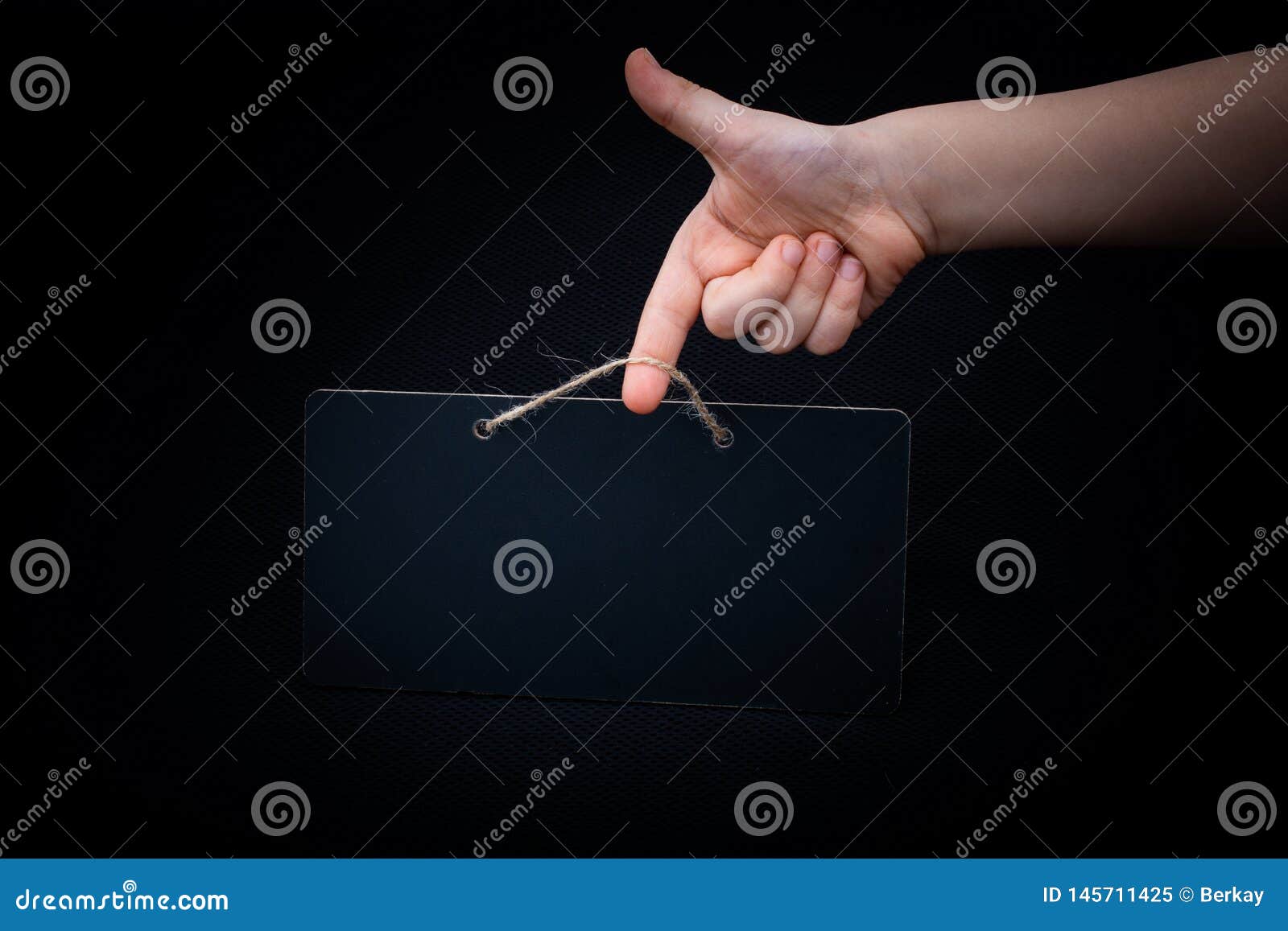 Rectangular Shaped Black Notice Board in Hand Stock Image - Image of ...