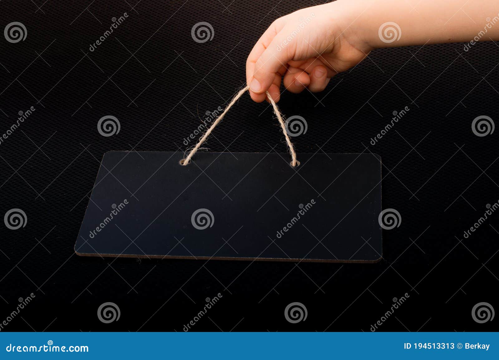 Rectangular Shaped Black Notice Board in Hand Stock Image - Image of ...