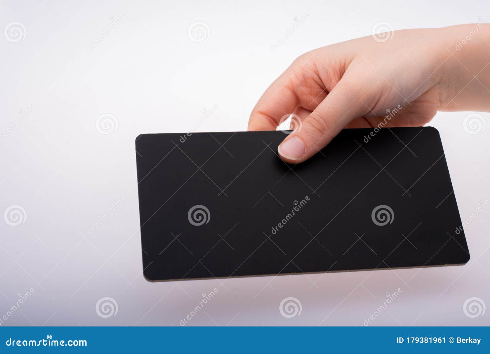 Rectangular Shaped Black Notice Board in Hand Stock Image - Image of ...