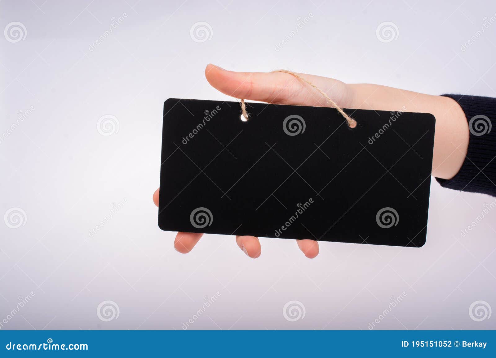 Rectangular Shaped Black Notice Board in Hand Stock Photo - Image of ...