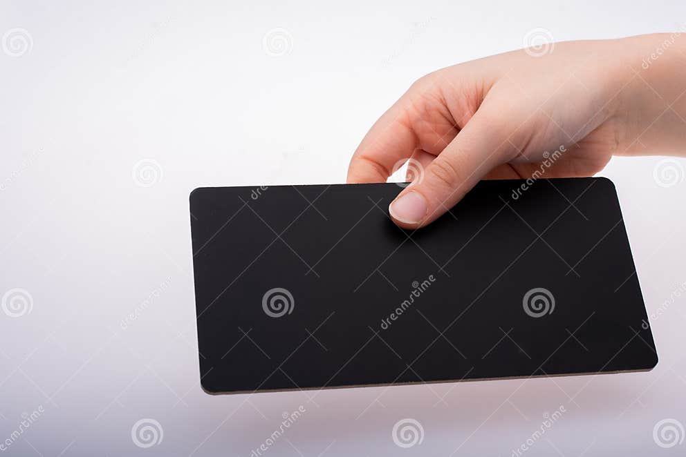 Rectangular Shaped Black Notice Board in Hand Stock Photo - Image of ...