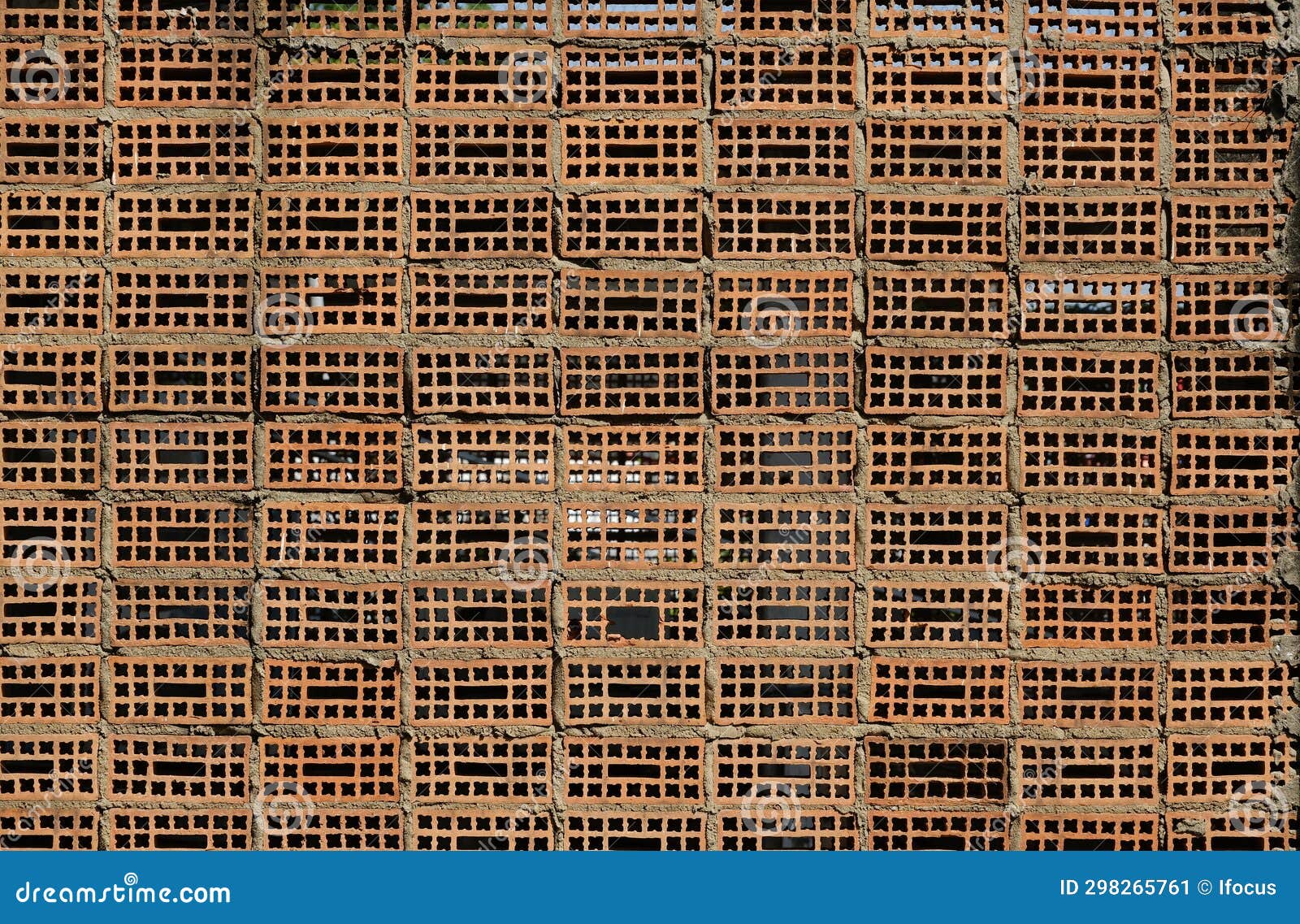 Hollow Brick Outdoor Partition Wall Stock Image - Image of color ...