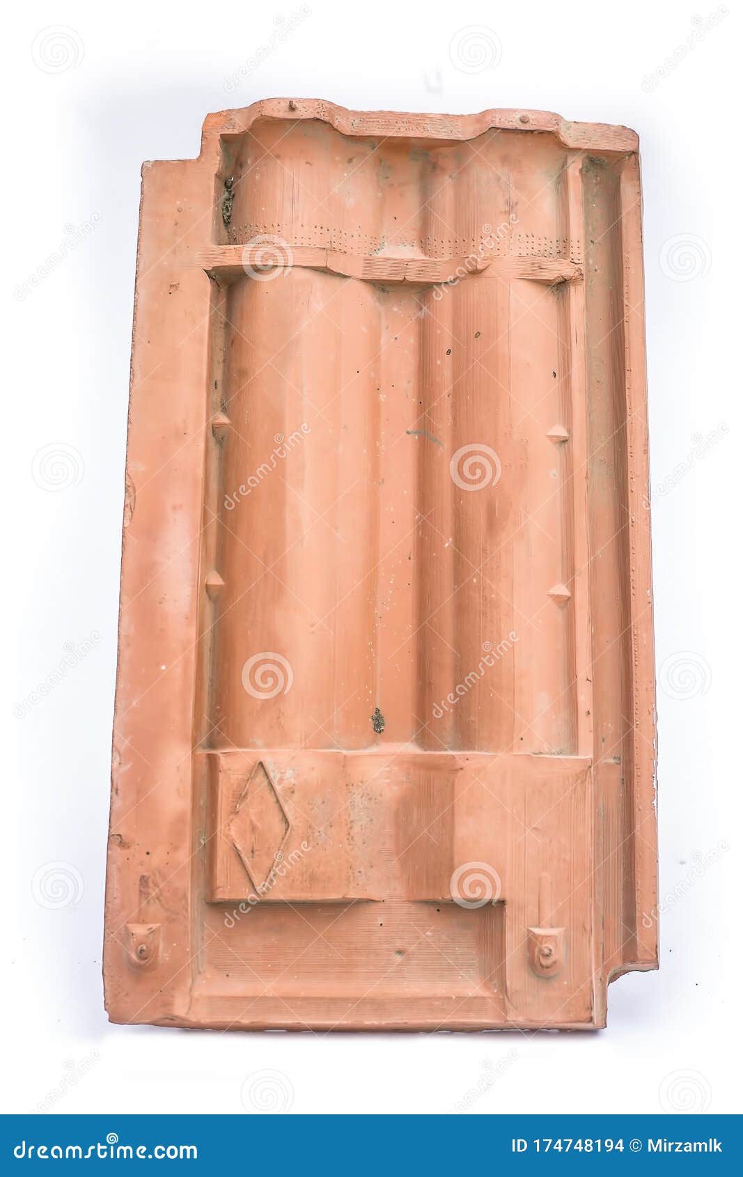 Rectangular Shaped Roof Tiles of Brownish Colored Isolated on White ...