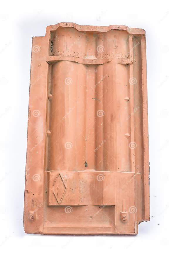 Rectangular Shaped Roof Tiles of Brownish Colored Isolated on White ...