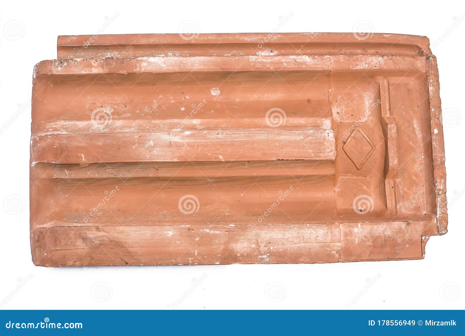 Rectangular Shaped Roof Tiles of Brownish Colored Isolated on White ...