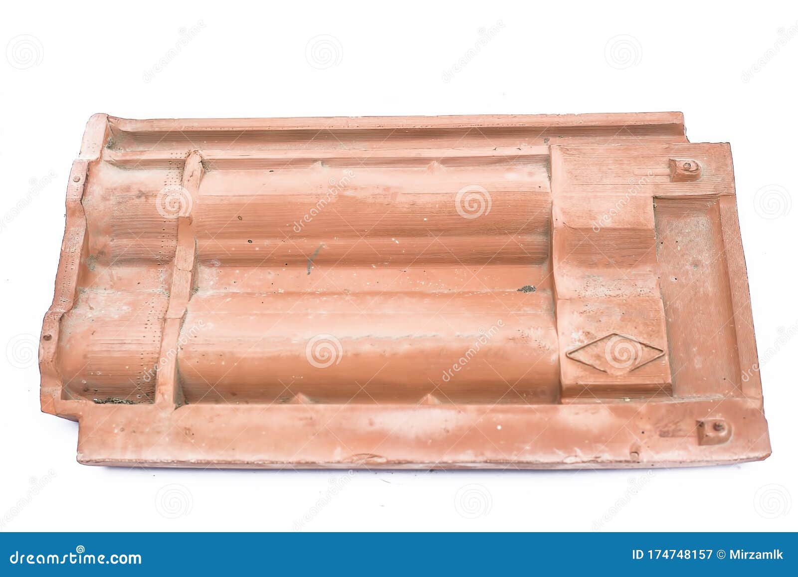 Rectangular Shaped Roof Tiles of Brownish Colored Isolated on White ...