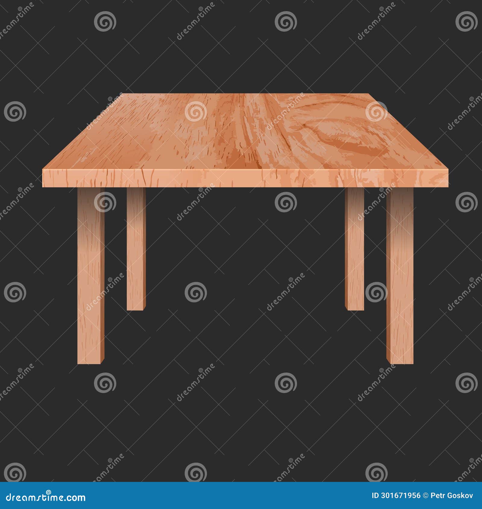 Rectangular Shaped Table on White Stock Photo - Illustration of object ...