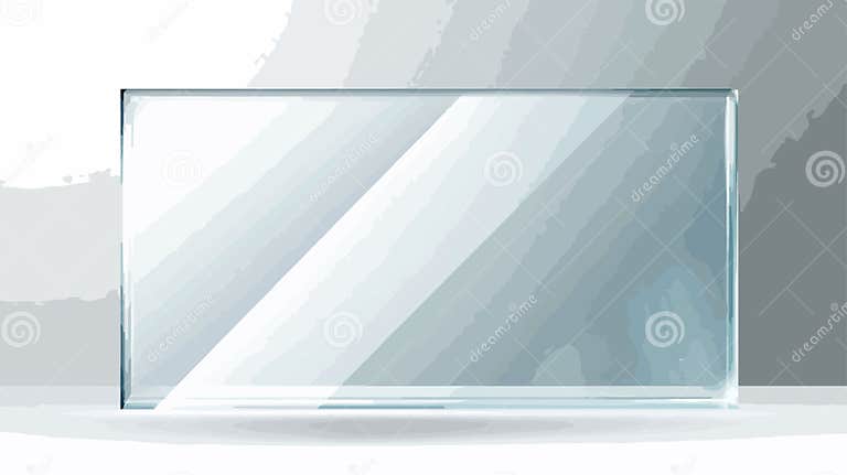 Rectangular Sheet of Clear Glass on Transparent Background Stock Vector ...