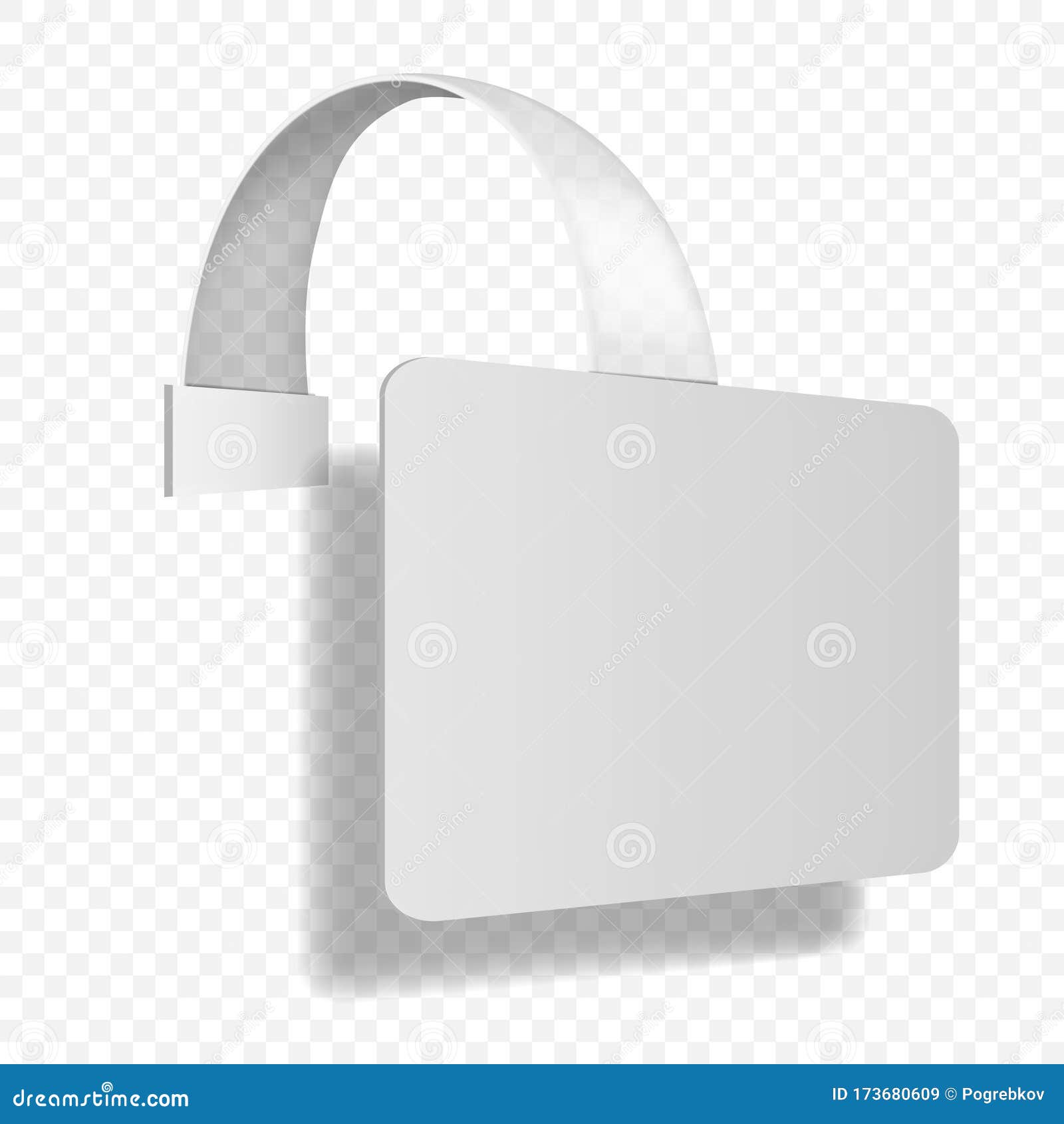 Rectangular Shelf Wobbler on Transparent Background, Vector Mockup ...