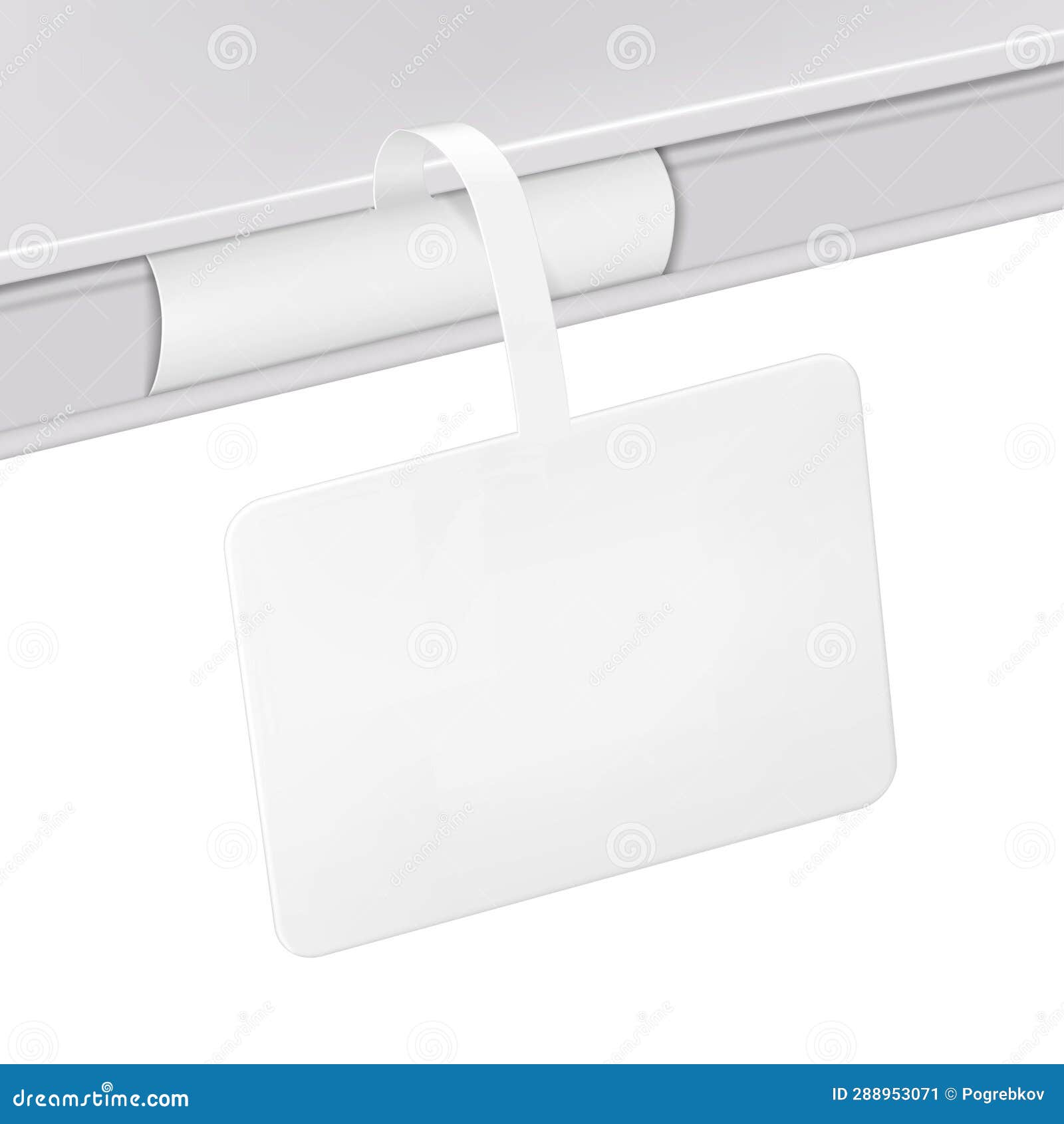 Rectangular Shelf Wobbler Vector Mockup. White Blank Rectangle ...