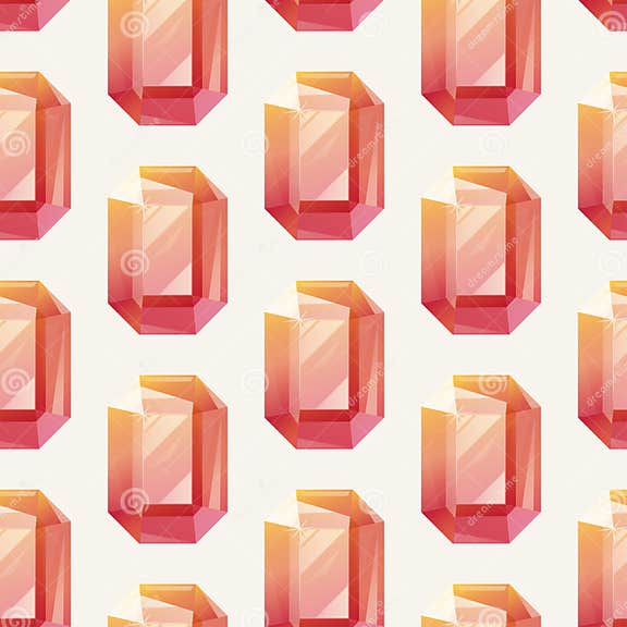 Rectangular Shining Realistic Gemstone Red Ruby. Vector Cartoon ...