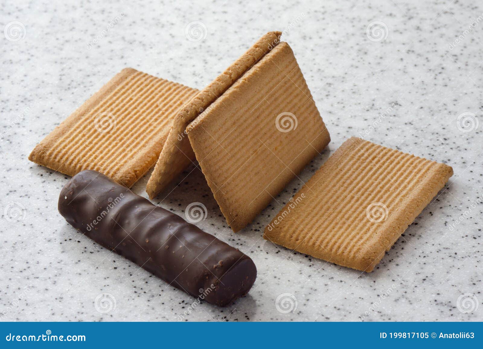 Rectangular Shortbread Cookies and Chocolates on a Light Marble Top ...