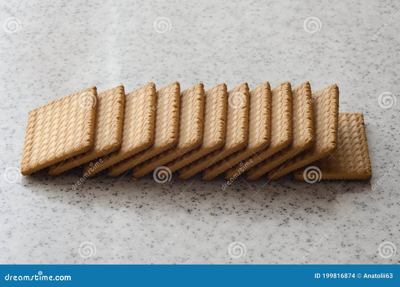 Rectangular Shortbread Cookies on a Light Marble Top. Homemade Baking ...