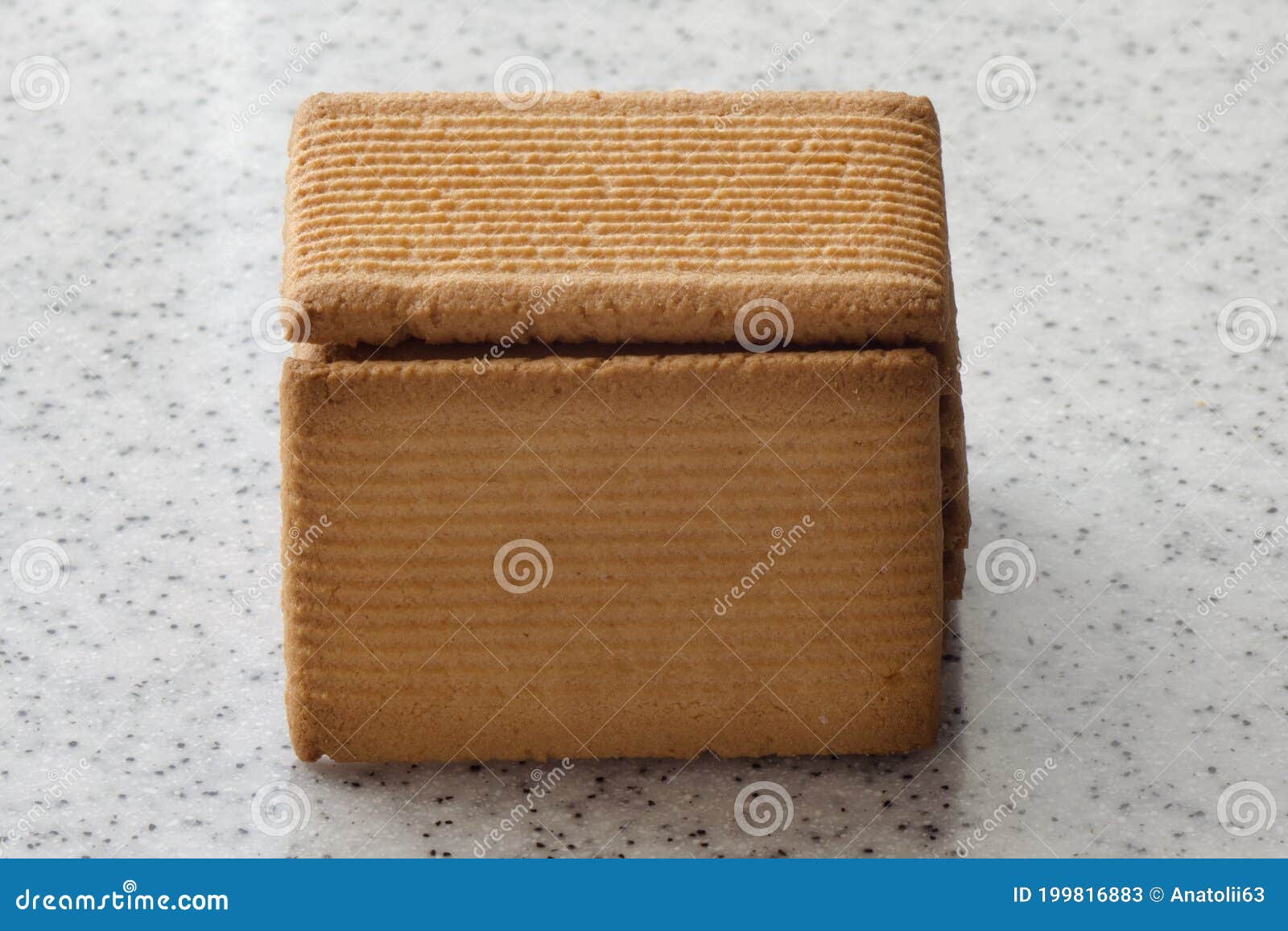 Rectangular Shortbread Cookies on a Light Marble Top. Homemade Baking ...